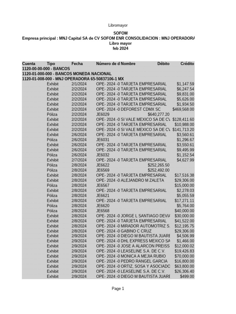 Libro Mayor 498 | PDF