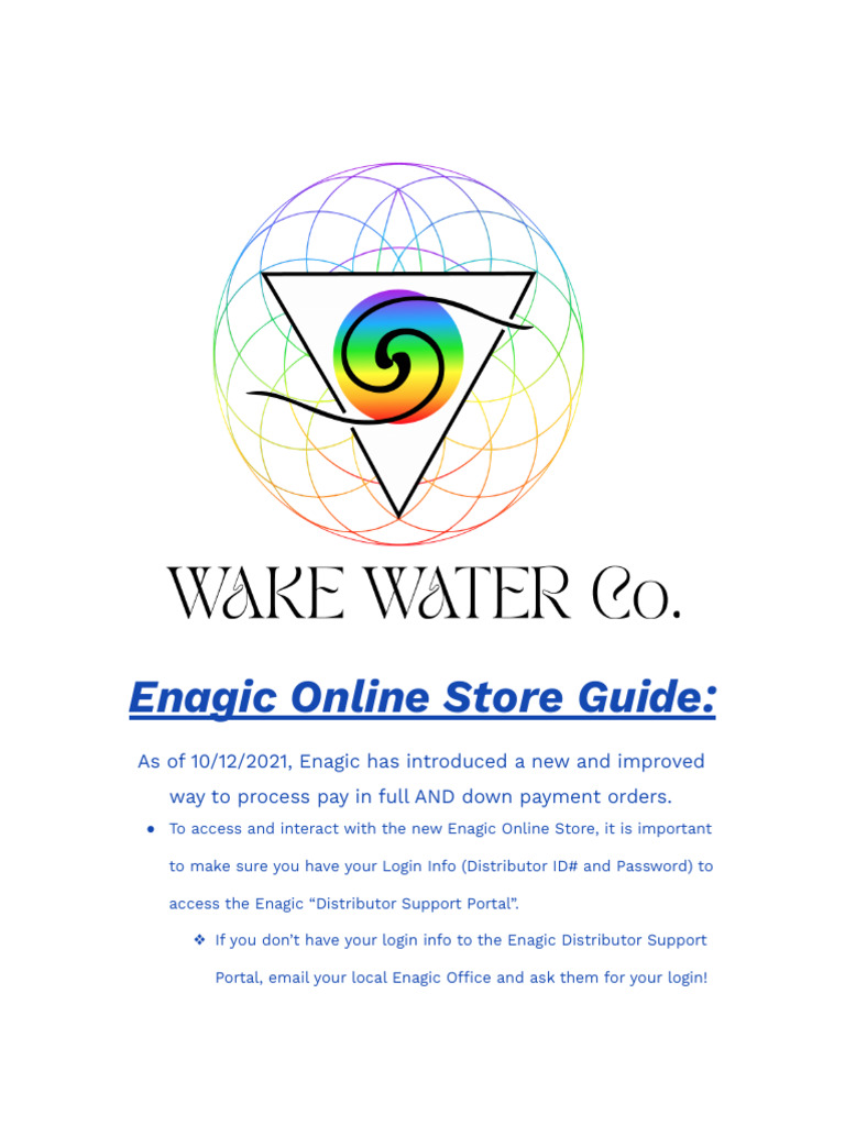 Enagic Online Store Order Guide | PDF