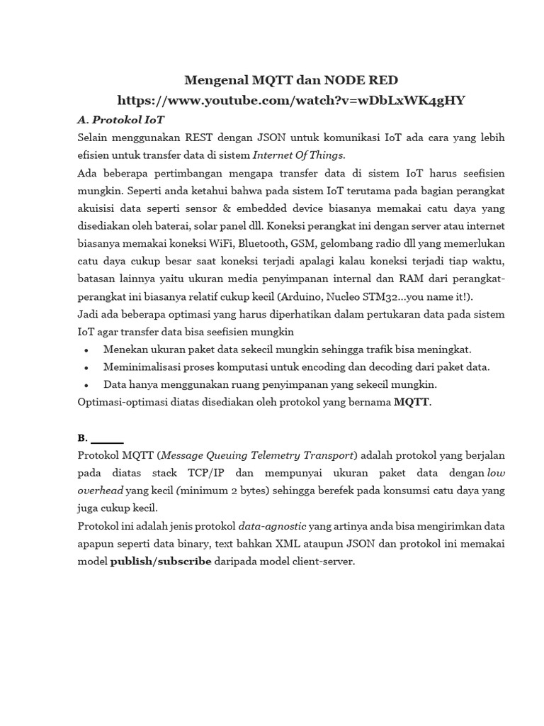 Mengenal MQTT Dan NODE RED-1 | PDF