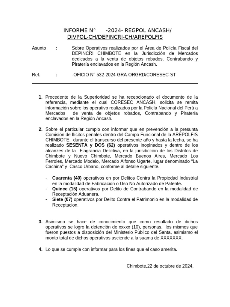 Informe Operativos Tati | PDF
