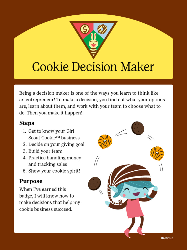 Brownie Cookie Decision Maker Digital Badge Booklet | PDF