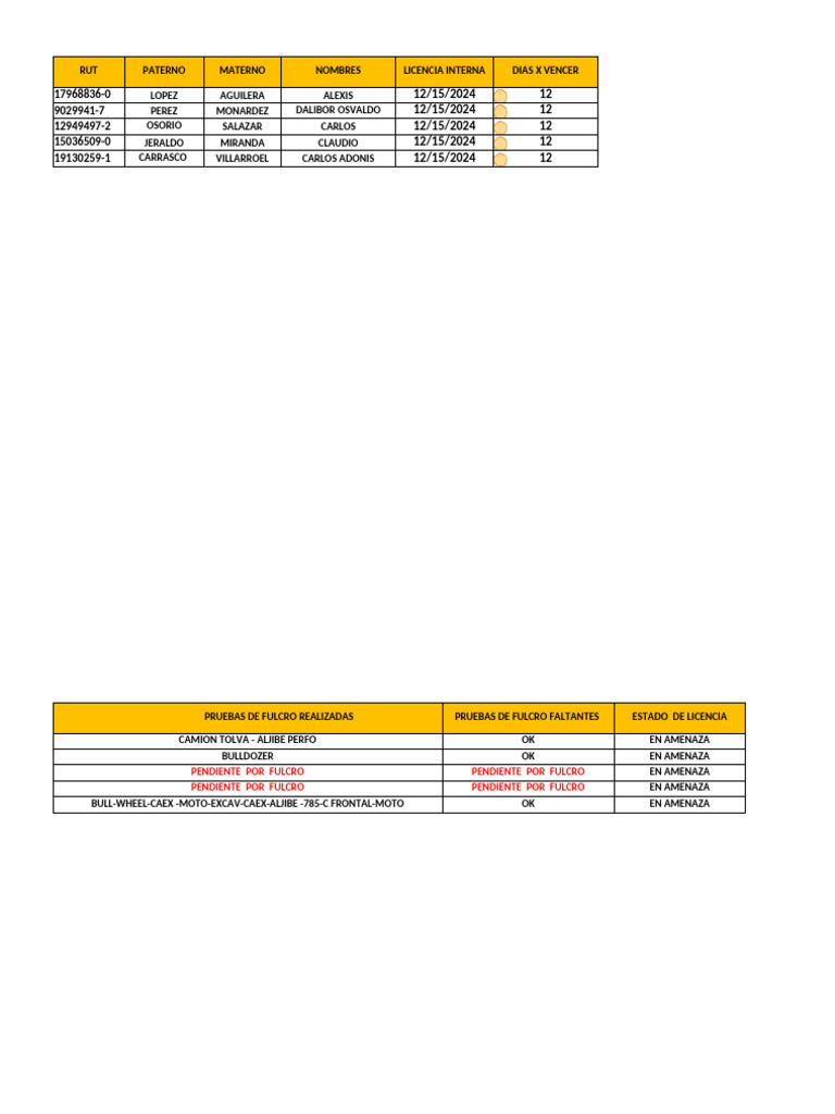 Licencias y Pruebas de Fulcro 2024 | PDF