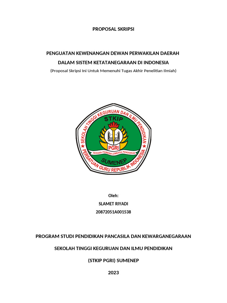 Slamet Riyadi - Proposal Skripsi | PDF