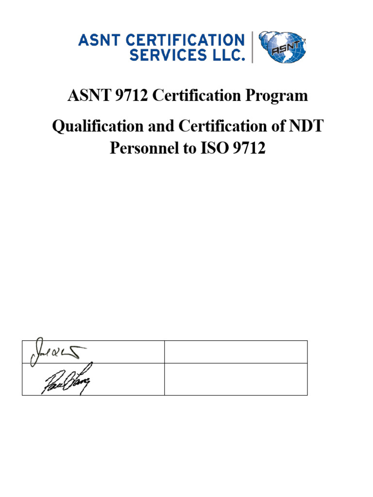 ASNT 9712 Rev.0 2022 | PDF | Nondestructive Testing | Certification