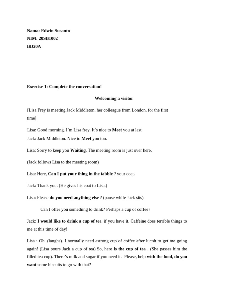 EnglishTask Edwin Susanto 20SB1002 BD20A | PDF