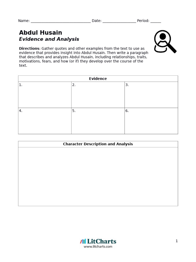 Character Analysis Organizers | PDF