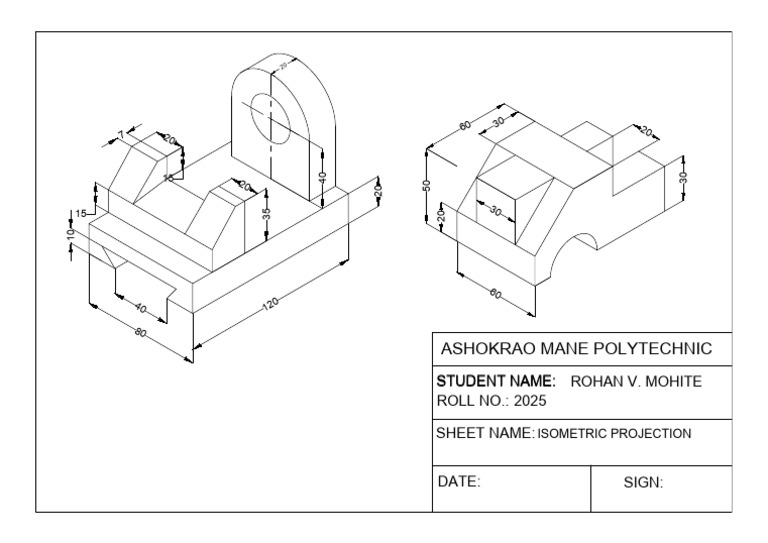 Isometric Projection Model1 | PDF