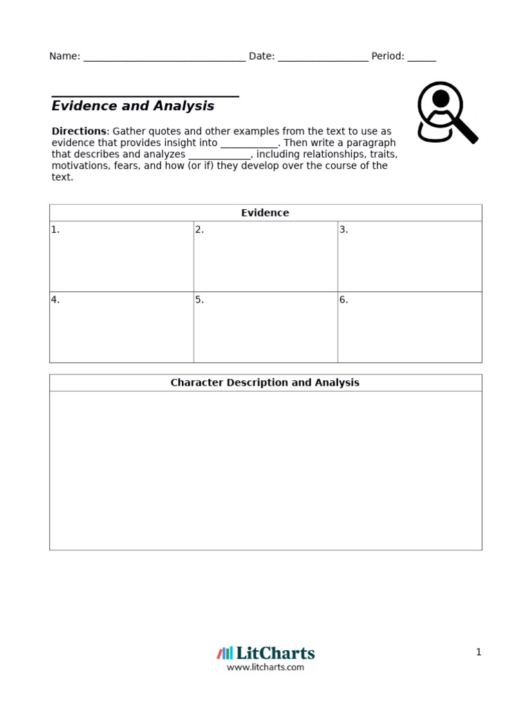 3. Blank Character Analysis Organizer | PDF
