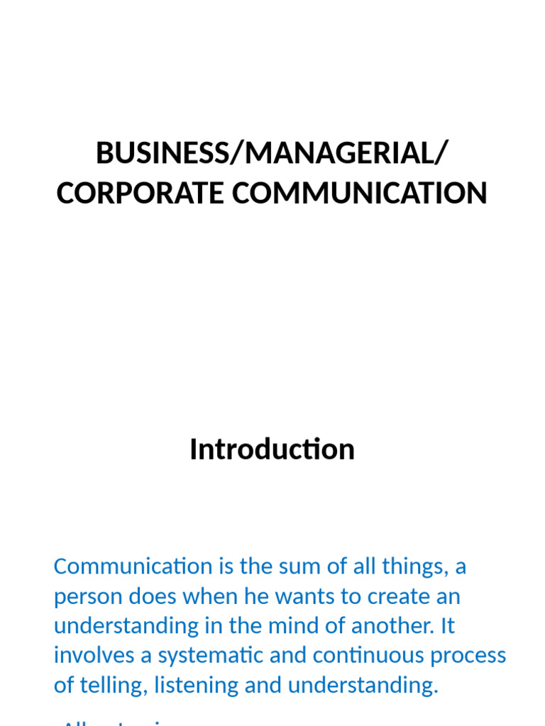 1.presentation On Manegerial Communication | PDF | Communication ...