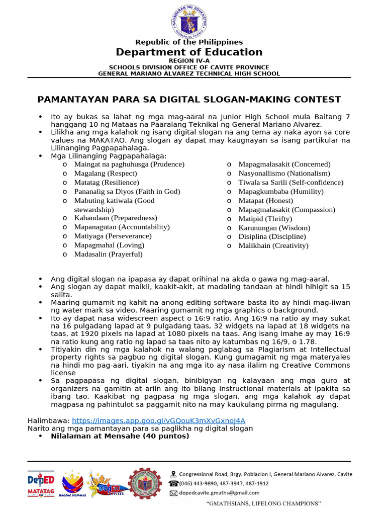 Pamantayan para Sa Digital Slogan Makatao | PDF