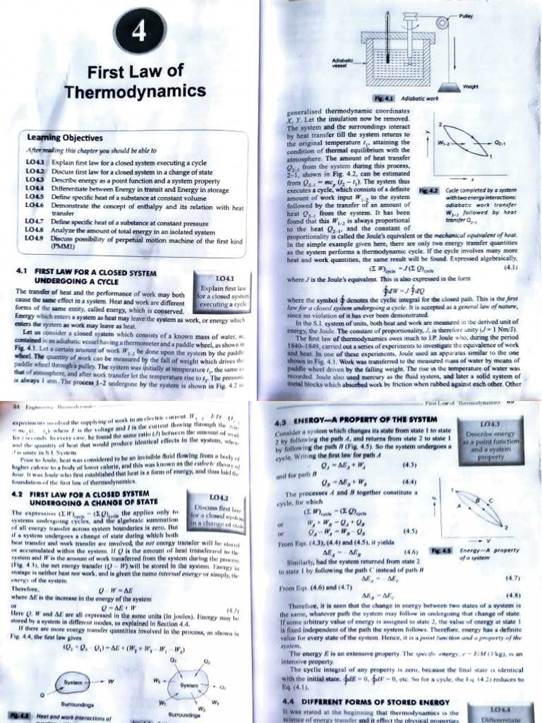 Chapter 4 First Law of THermodynamics | PDF | Heat | Heat Capacity
