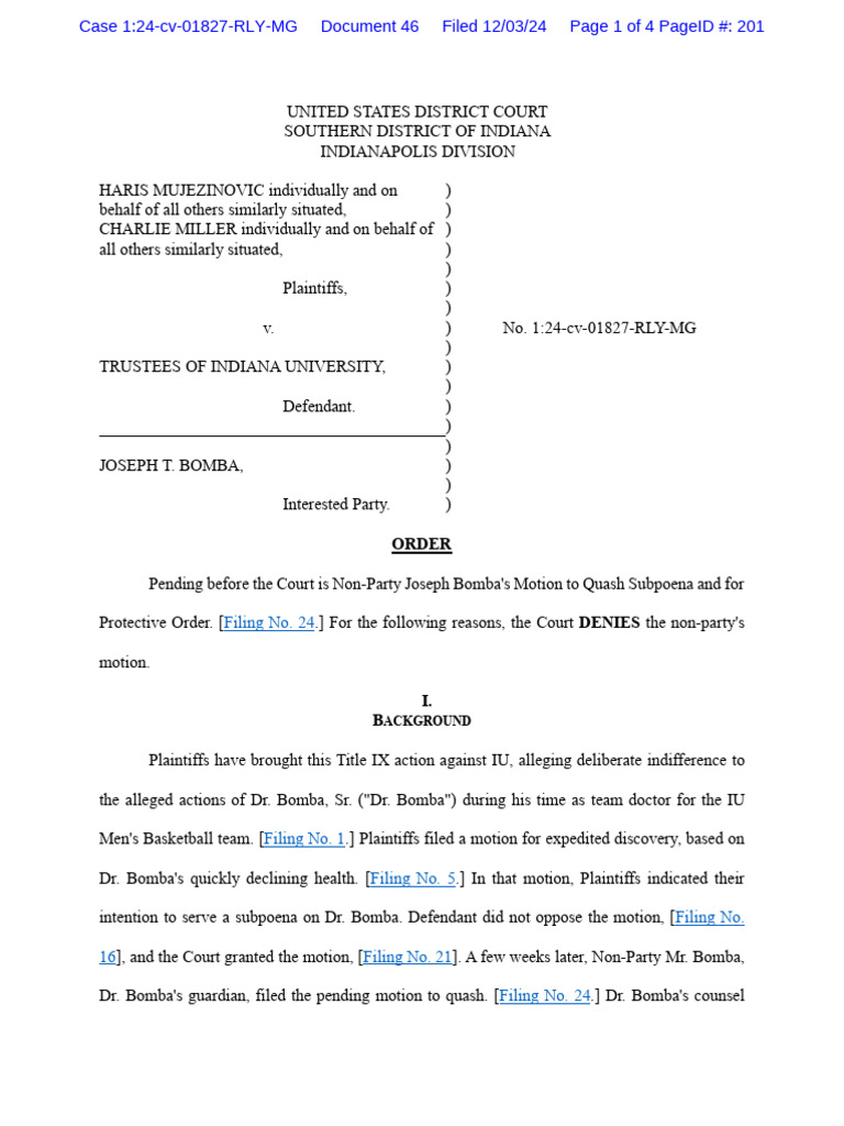 Court Allows Dr. Bomba Deposition | PDF | Deposition (Law) | Competence ...