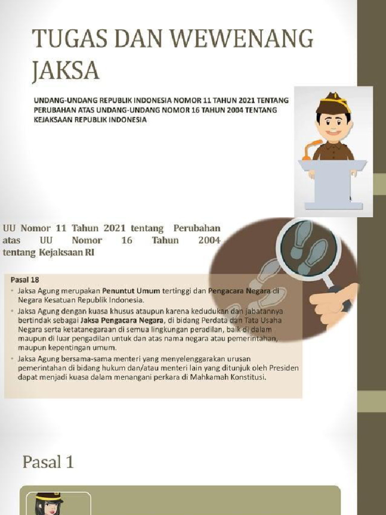 Tugas Dan Wewenang Jaksa Agung | PDF