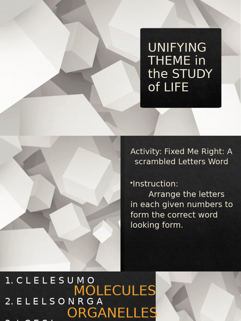 Unifying Theme in The Study of Life | PDF | Dna | Dna Replication