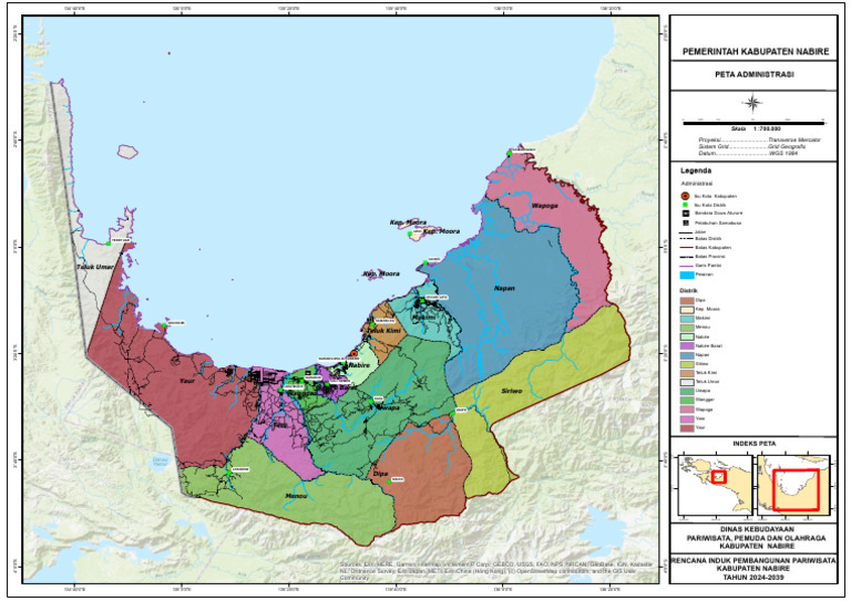Peta Administrasi Kabupaten Nabire | PDF | Navigation | Map