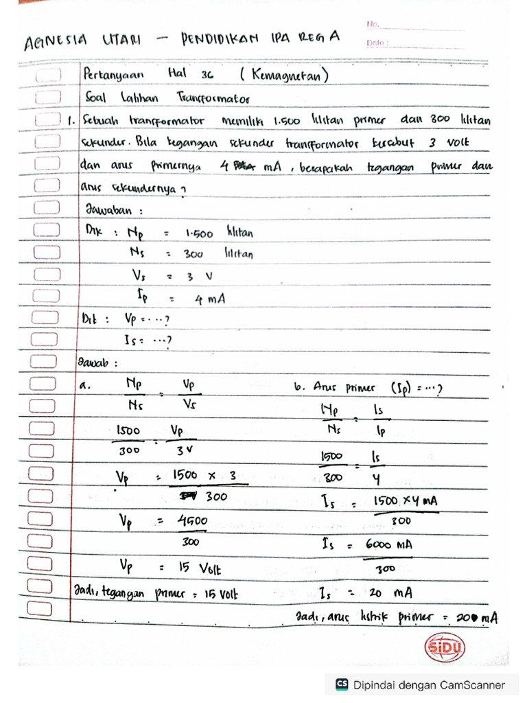 AGNESIA UTARI (SOAL BAB LISTRIK STATIS, LISTRIK DINAMIS, DAN KEMAGNETAN) | PDF