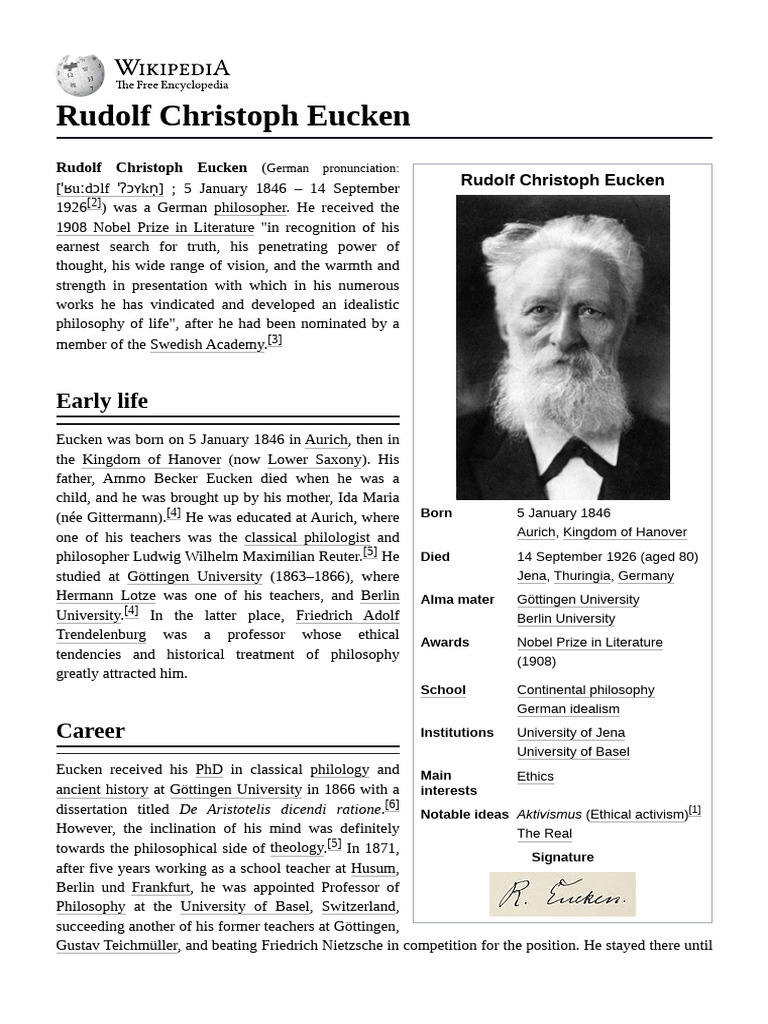 Rudolf Christoph Eucken | PDF