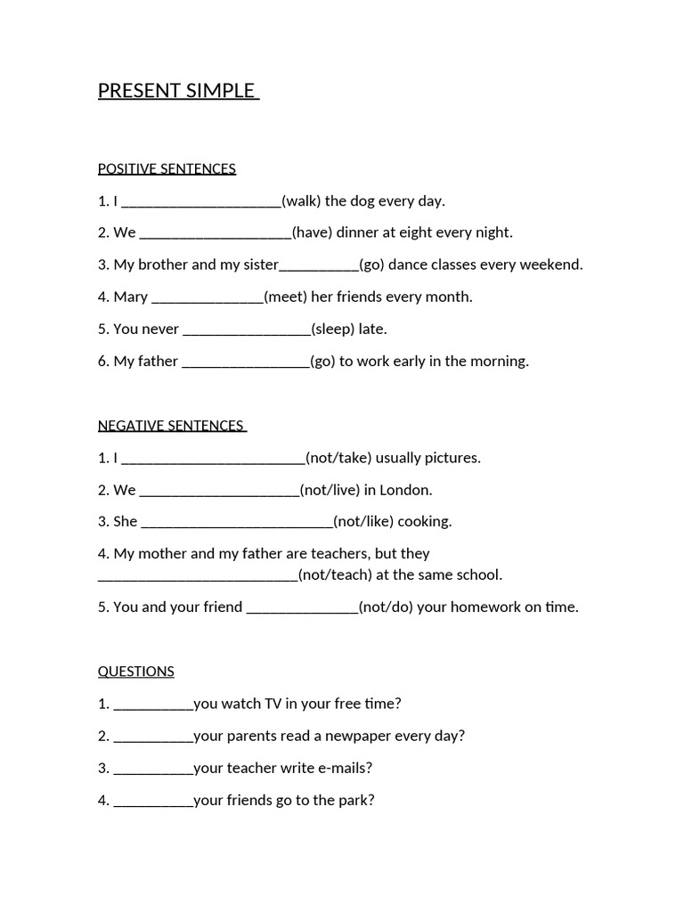 Present Simple2 | PDF