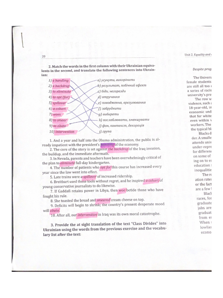 Unit 2. Equality and | PDF