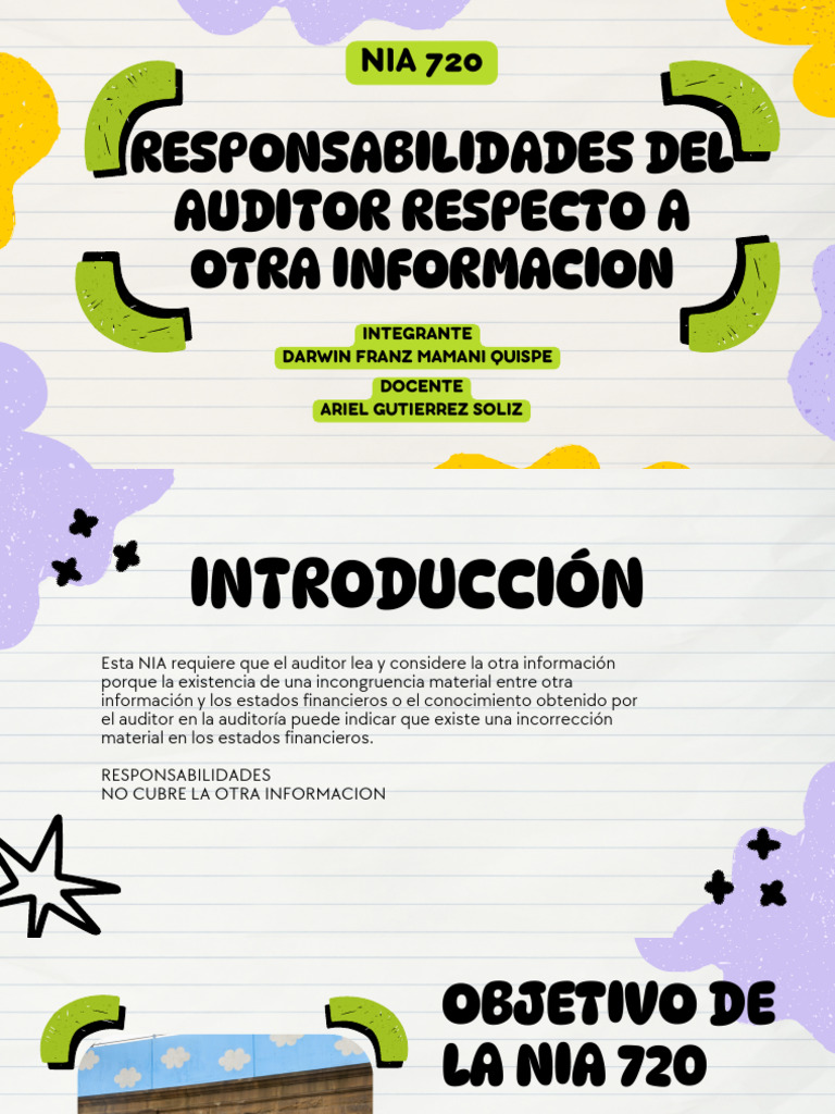 Nia 720 | PDF | Contralor | Estado financiero