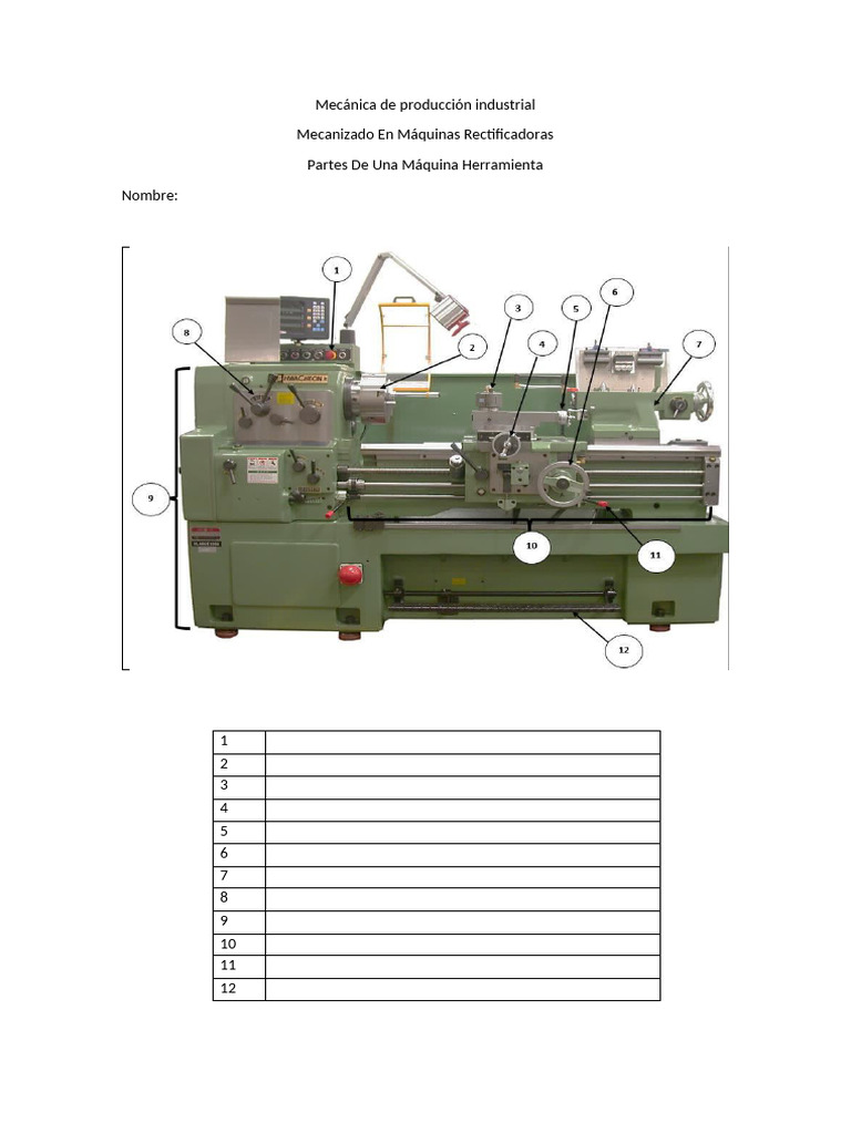 002 Partes Maq Herramienta | PDF