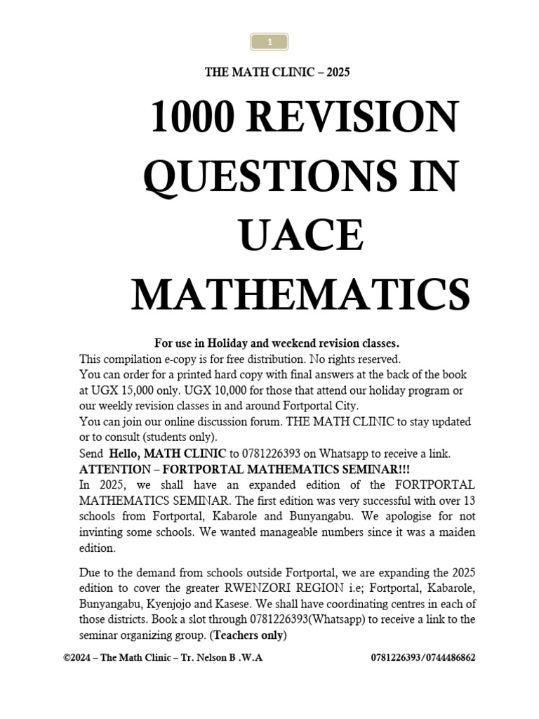1000 Problems in Uace Mathematics e - Version | PDF | Sphere | Polynomial