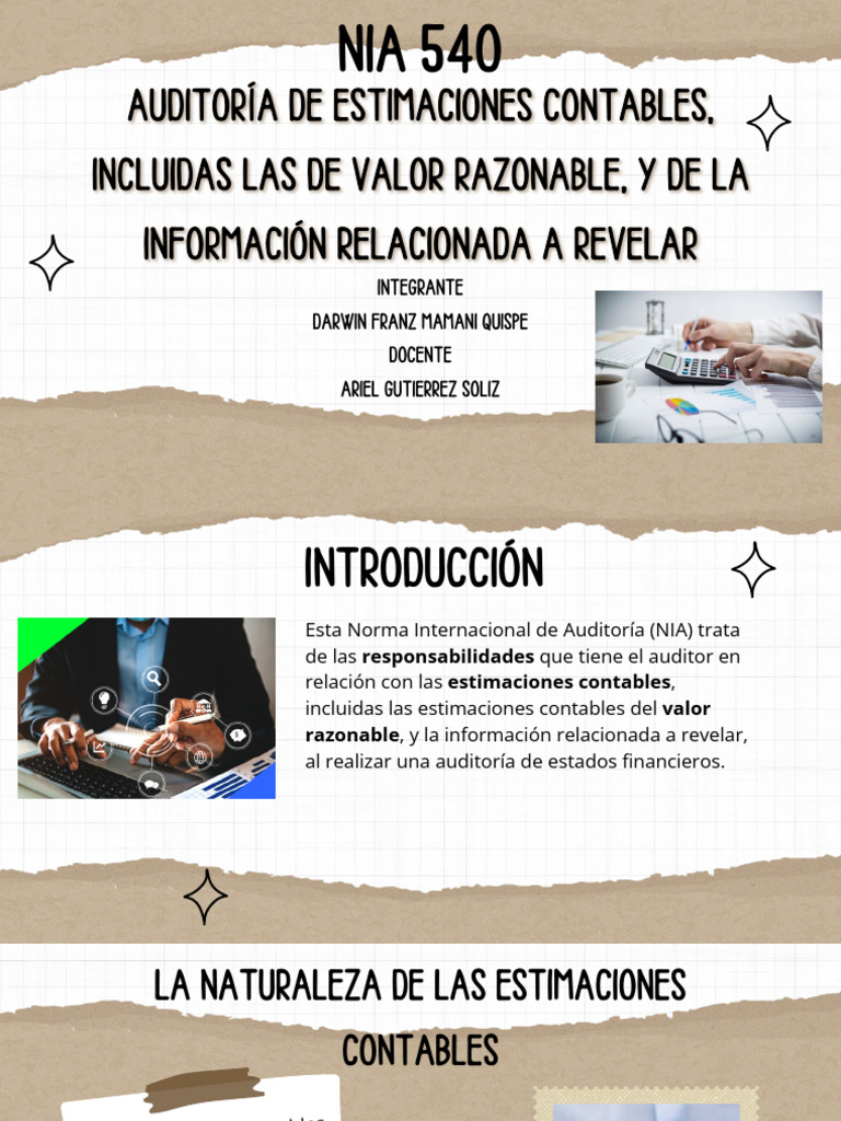 NIA 540 | PDF | Contralor | Auditoría