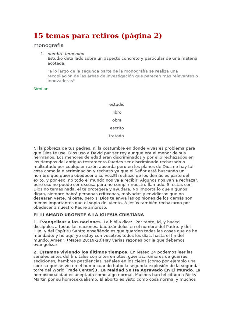 Enseñanzas Para Retiros | PDF | Pecado | Amor