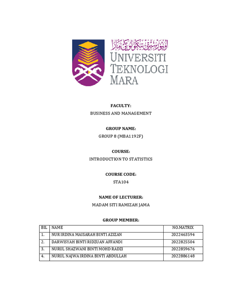 STA104 Group 8 Laundry Service Study | PDF | Level Of Measurement ...