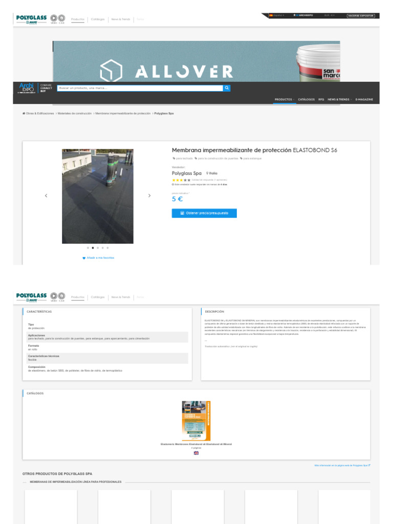 Membrana impermeabilizante de protección - ELASTOBOND S6 - Polyglass ...
