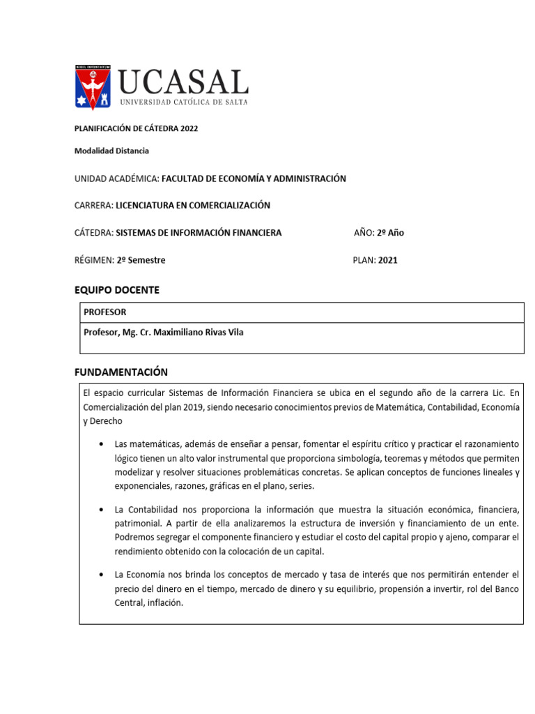 Programa SIF 2022 Distancia | PDF | Interés | Apalancamiento (Finanzas)