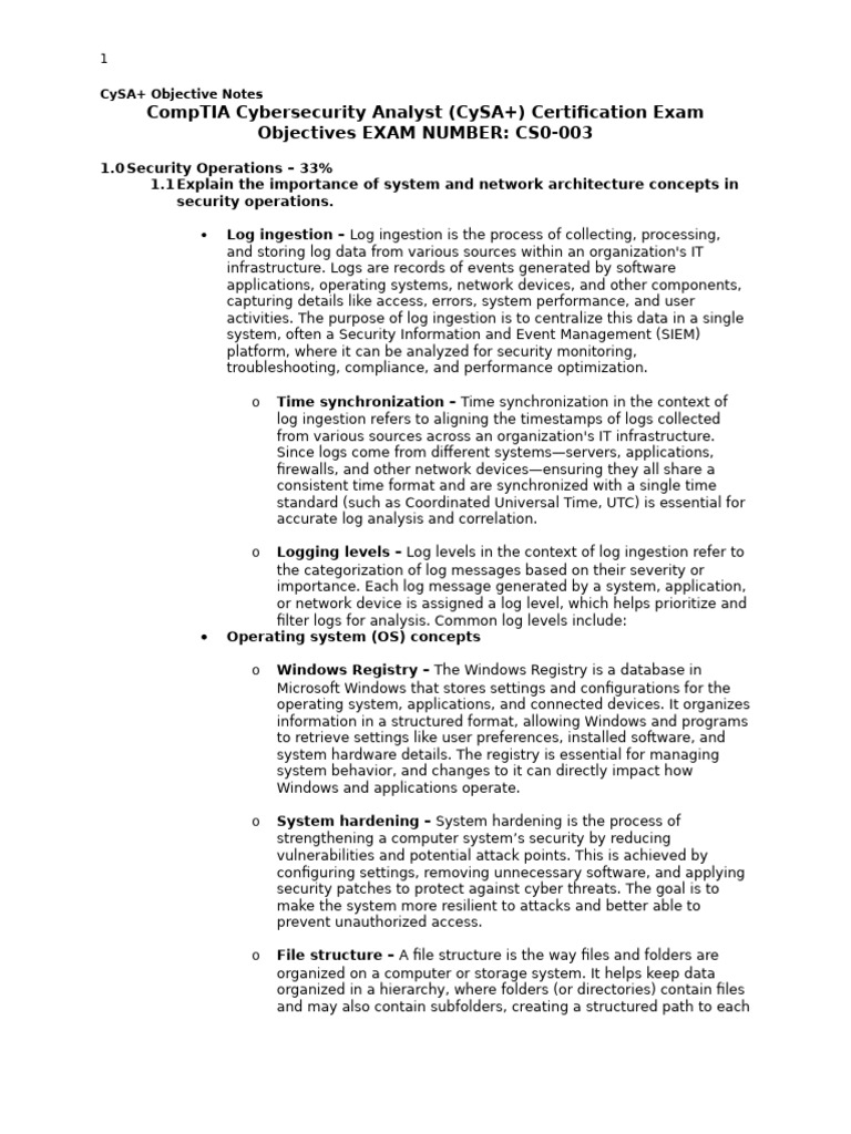 CySA+ Exam Security Operations Guide | PDF | Security | Computer Security