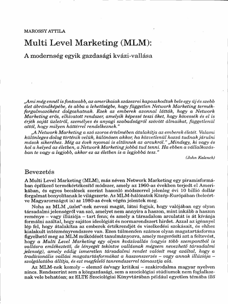 Multi Level Marketing (MLM)_ | PDF