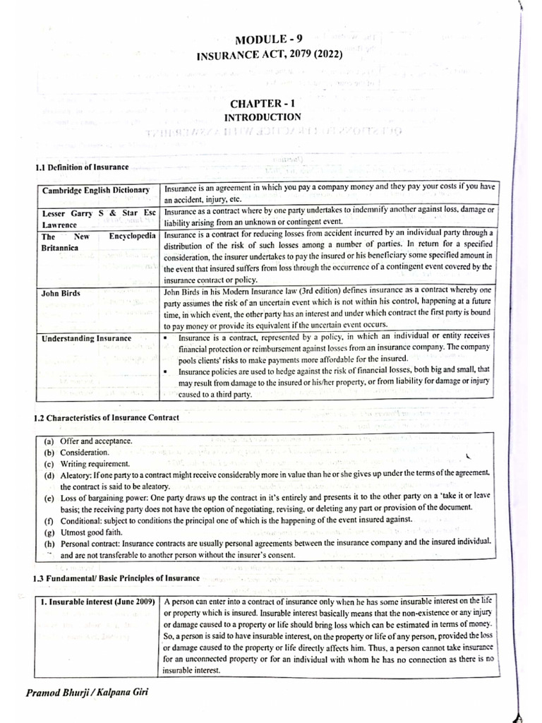 Pramod Sir Insurance Act Revised _230323_163625 | PDF