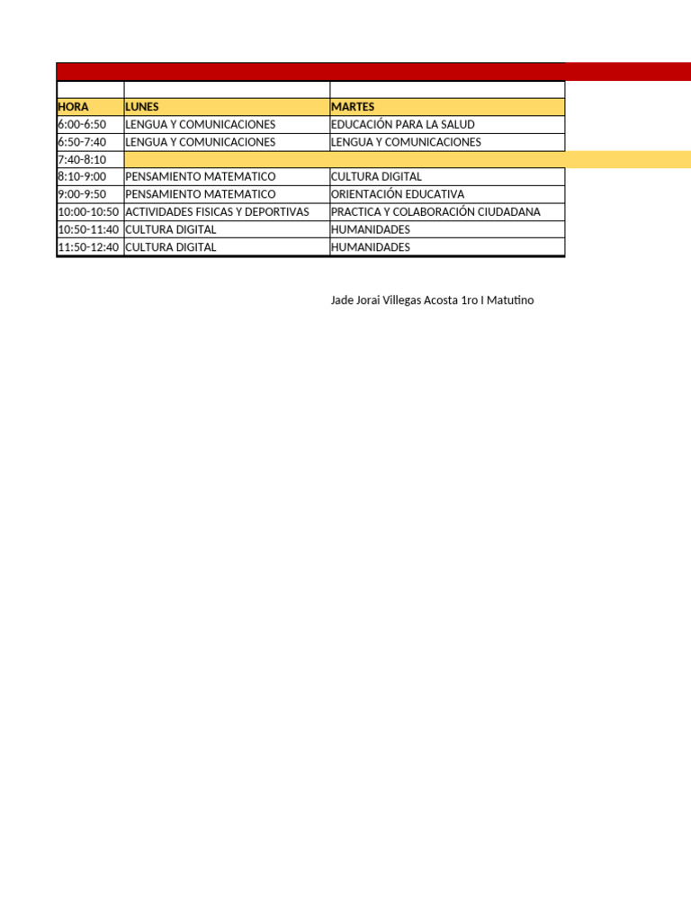 Jade Jorai Villegas Acosta Primero I Matutino | PDF