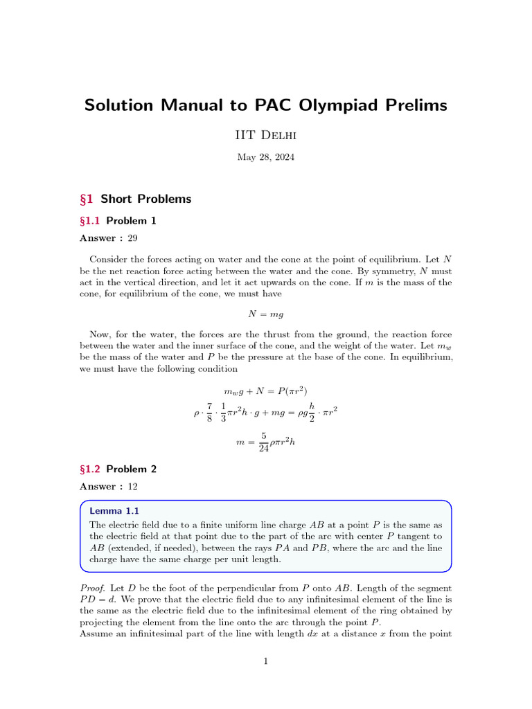 Solution_prelims | PDF | Electron | Force