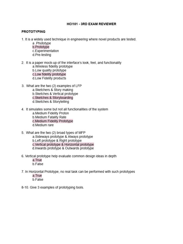 HCI 101 Prototyping & Usability Review | PDF | Usability | Menu (Computing)
