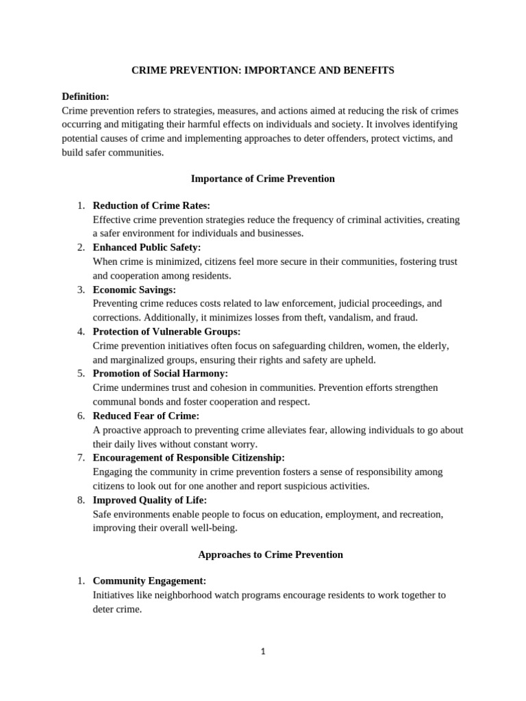 Crime Prevention | PDF | Crime Prevention | Crimes