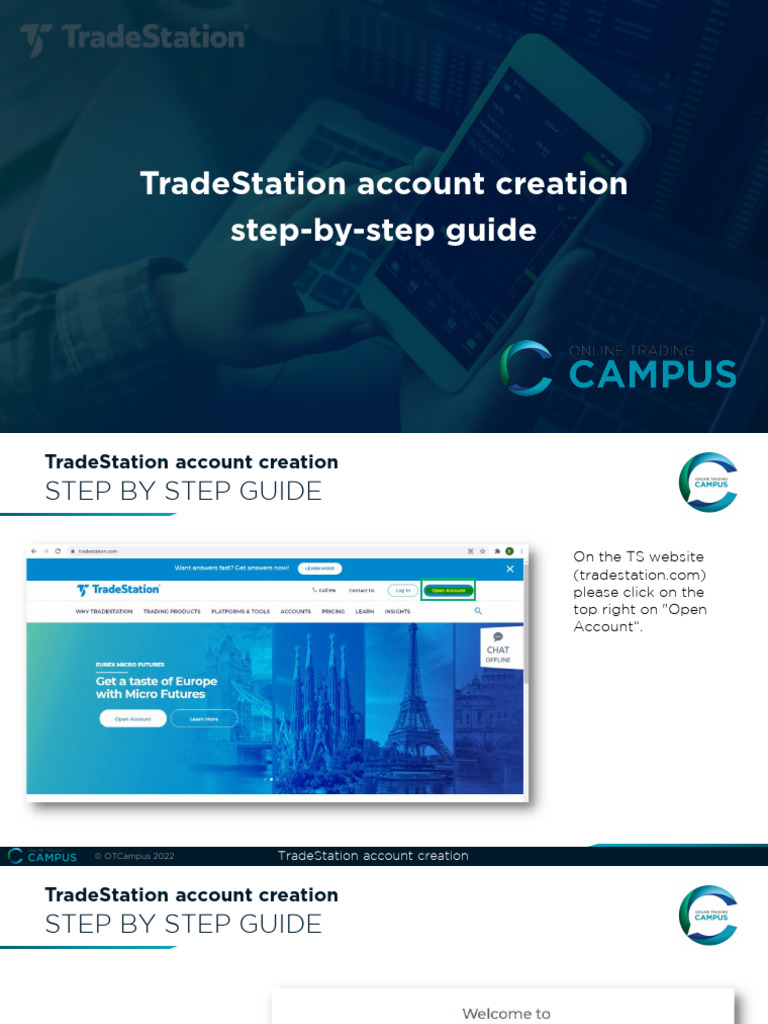 Tradestation account creation step-by-step guide | PDF | Futures Contract | Mobile App