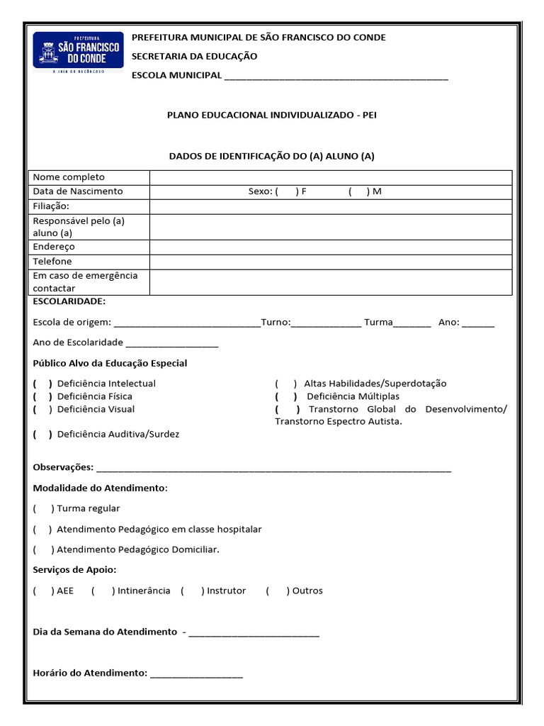 Plano Educacional Individualizado (PEI) | PDF | Comunicação