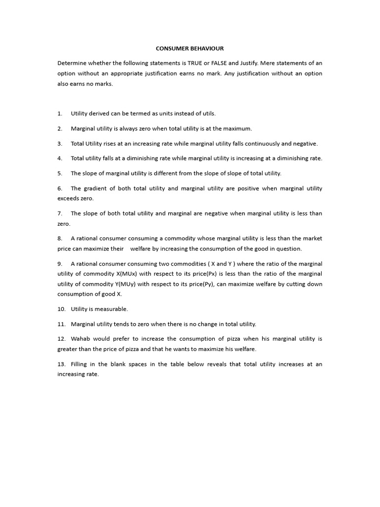 CONSUMER BEHAVIOR Questions | PDF