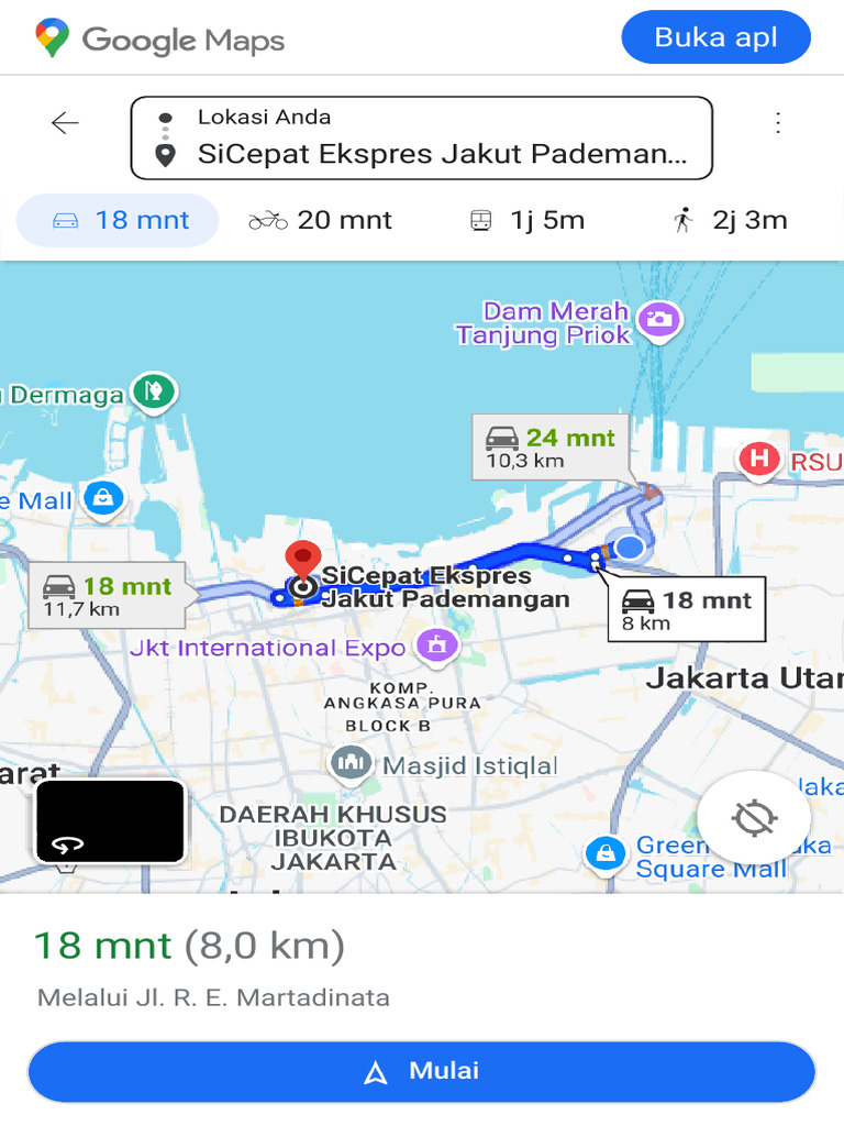 Lihat rute - Lokasi Anda ke Jl. Karang Bolong Raya No.12D, Ancol, Kec. Pademangan - Google Maps ...