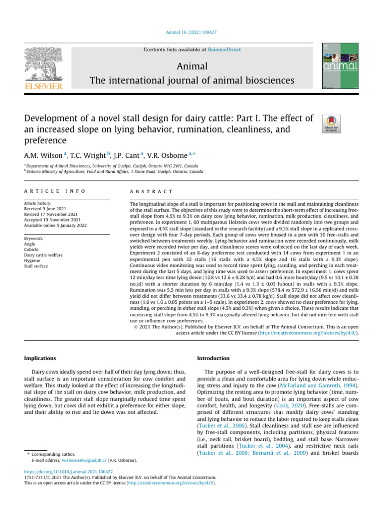 Development-of-a-novel-stall-design-for-dairy-cattle--Part-I--The-ef ...