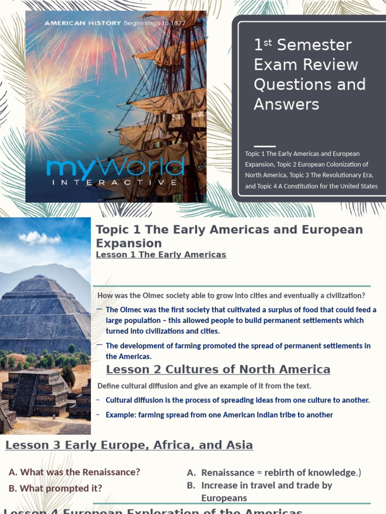 American History Exam Review 1st Semester | PDF | Separation Of Powers ...