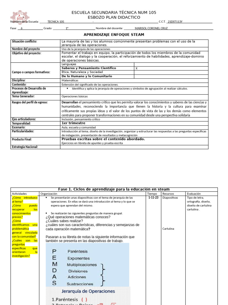 Formato Aprendizaje Steam (1) Todo Junto | PDF | Evaluación | Pensamiento