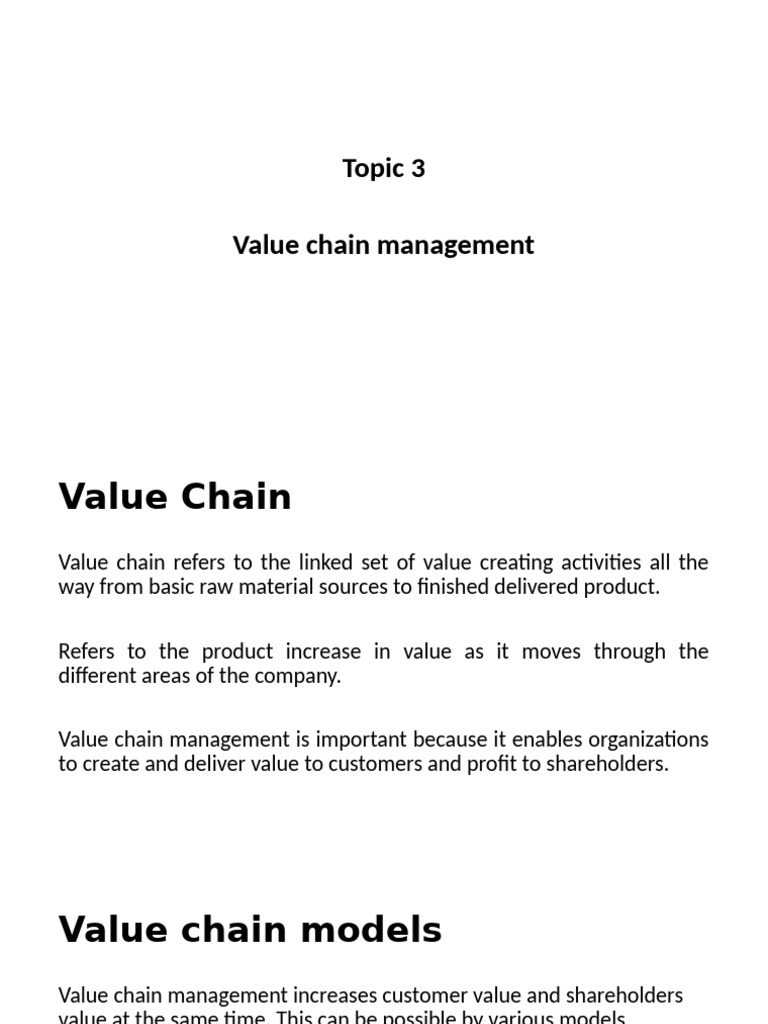 TOPIC 3 - Value Chain MGT | PDF | Value Chain | Business Process