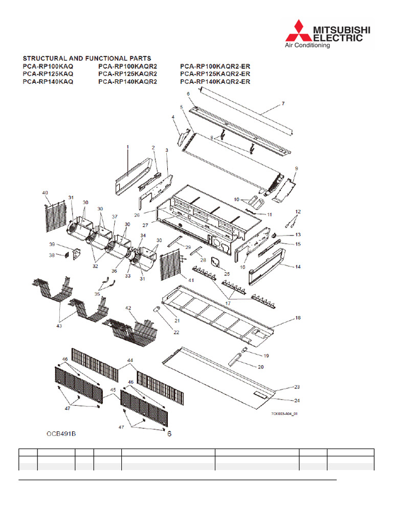 Mitsubishi Electric Spare Parts List | PDF
