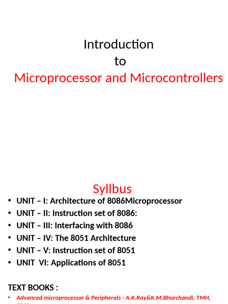 MPMC Unit 1 | PDF | Central Processing Unit | Microcontroller