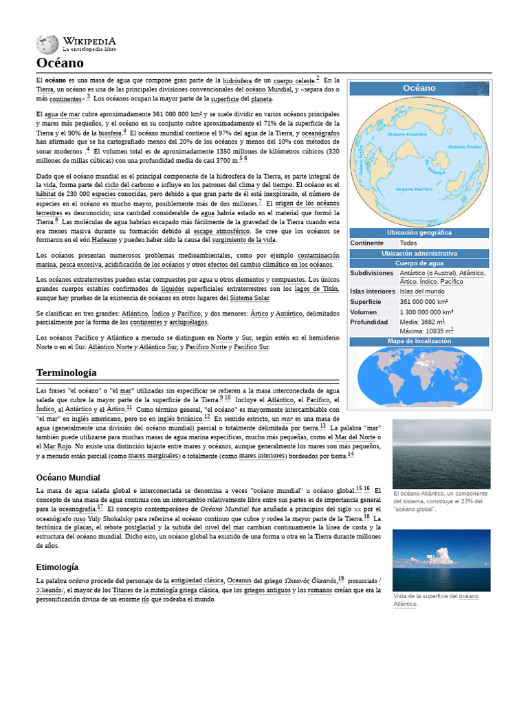 Océano | PDF | Océanos | Marea