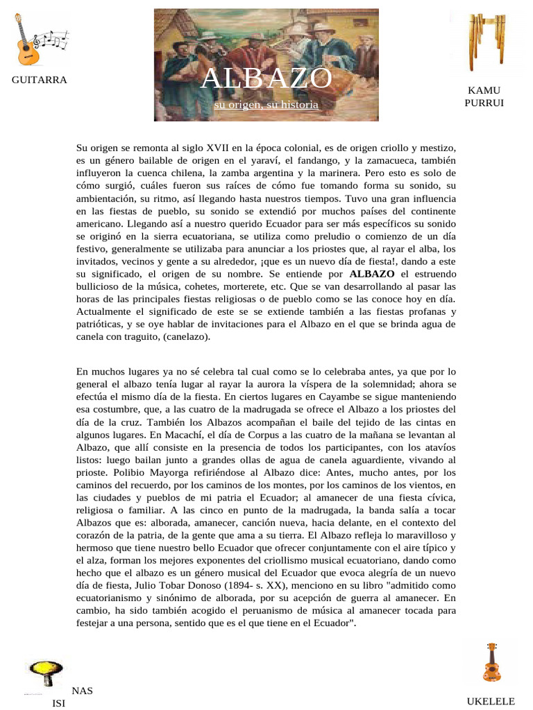 Historia y significado del albazo ecuatoriano | PDF